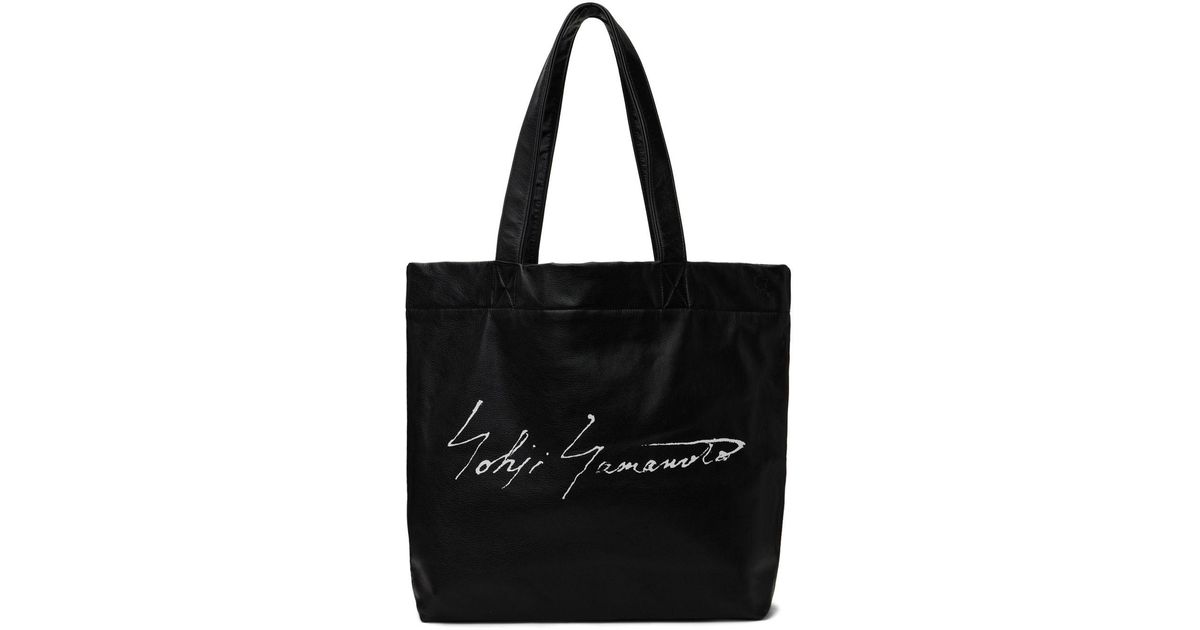 Yohji Yamamoto Black Discord Large Signature Tote for Men | Lyst