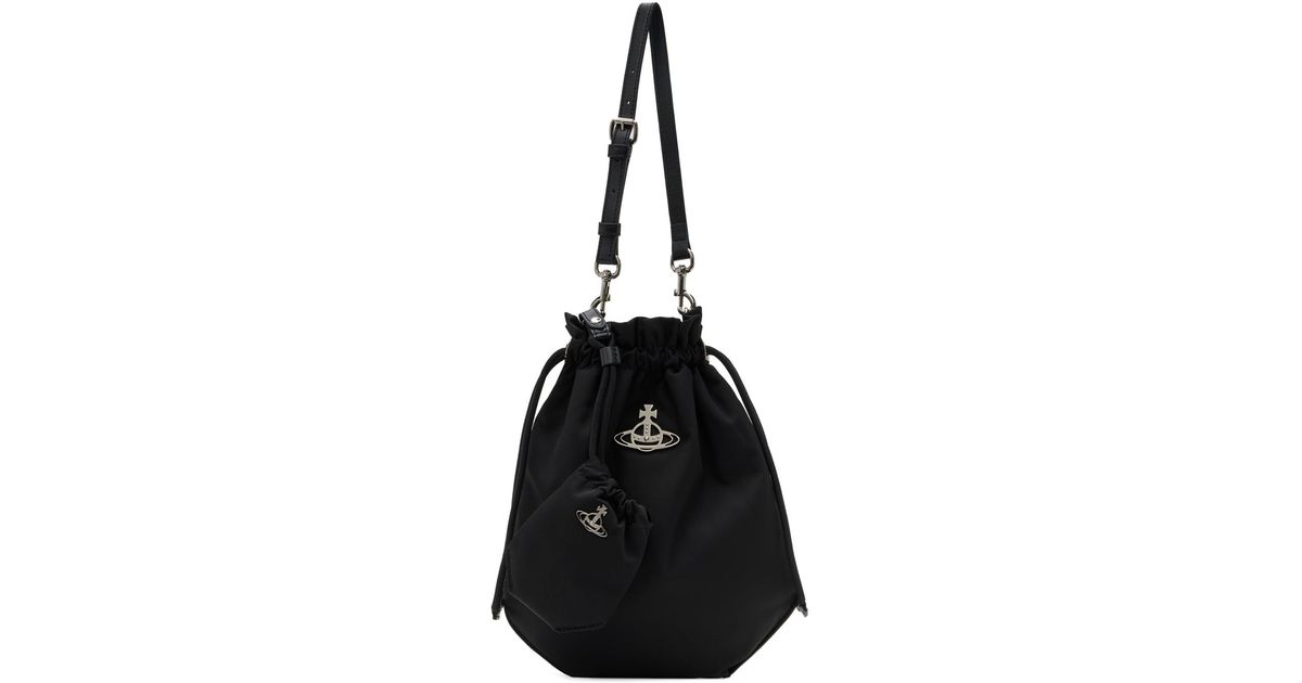 Vivienne Westwood Drawstring Messenger Bag in Black for Men | Lyst