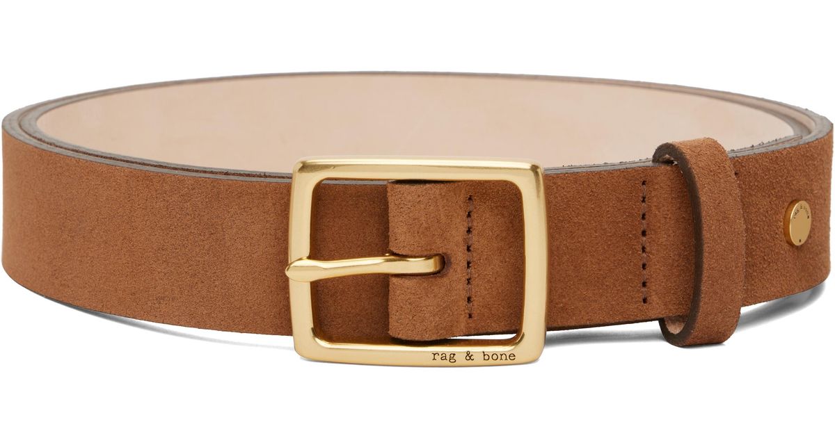 Rag & Bone Ragbone Tan Boyfriend Suede Belt in Black | Lyst