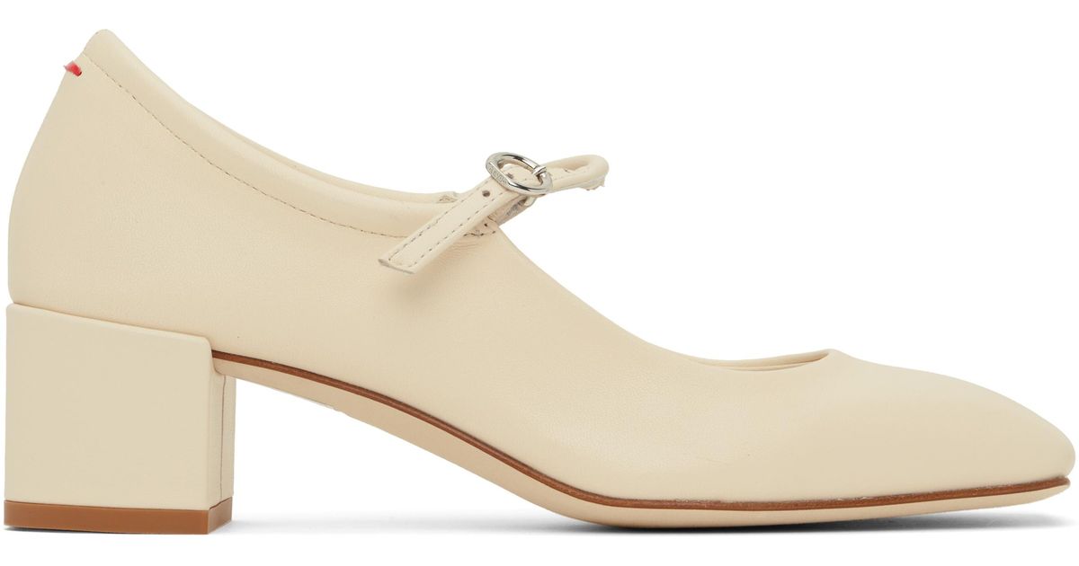 Aeyde Off- Aline Leather Mary-Jane Heels in Black | Lyst