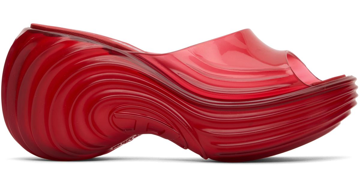 DIESEL Melissa Edition Quantum Platform Heeled Sandals in Red | Lyst