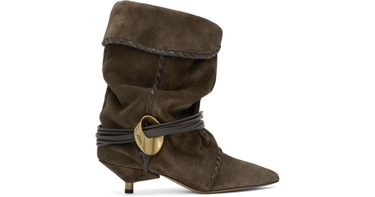 Isabel Marant Edrika Boots in Green | Lyst