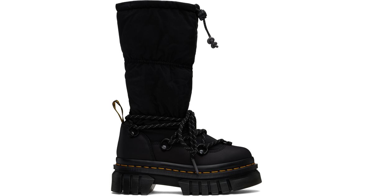 Dr. Martens Audrick Padded Hi Platform Tall Boots in Black | Lyst UK