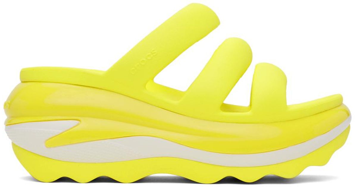 Crocs™ Mega Crush Triple Strap Sandals in Yellow | Lyst