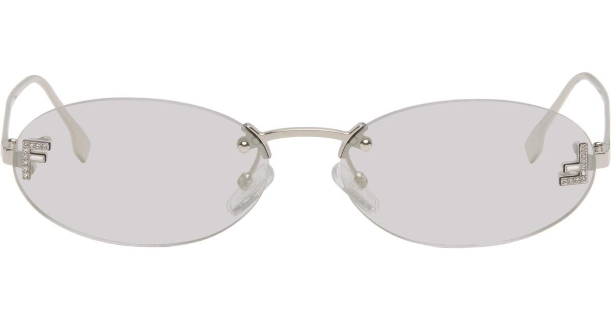 Fendi First' Crystal Sunglasses in Black for Men | Lyst UK