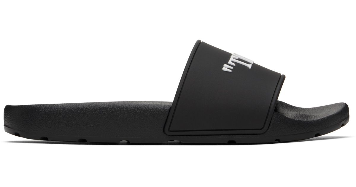 Off-White c/o Virgil Abloh 'This That' Pool Slides in Black | Lyst