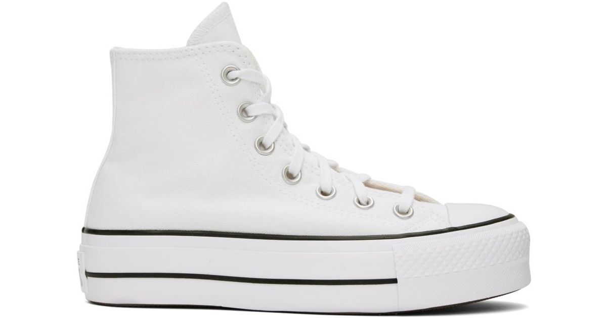 Converse Chuck Taylor All Star Lift Leather High Sneakers in White ...