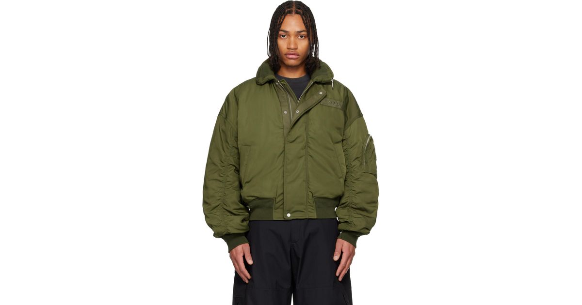 032c Hunting Bomber Jacket in Green for Men | Lyst UK
