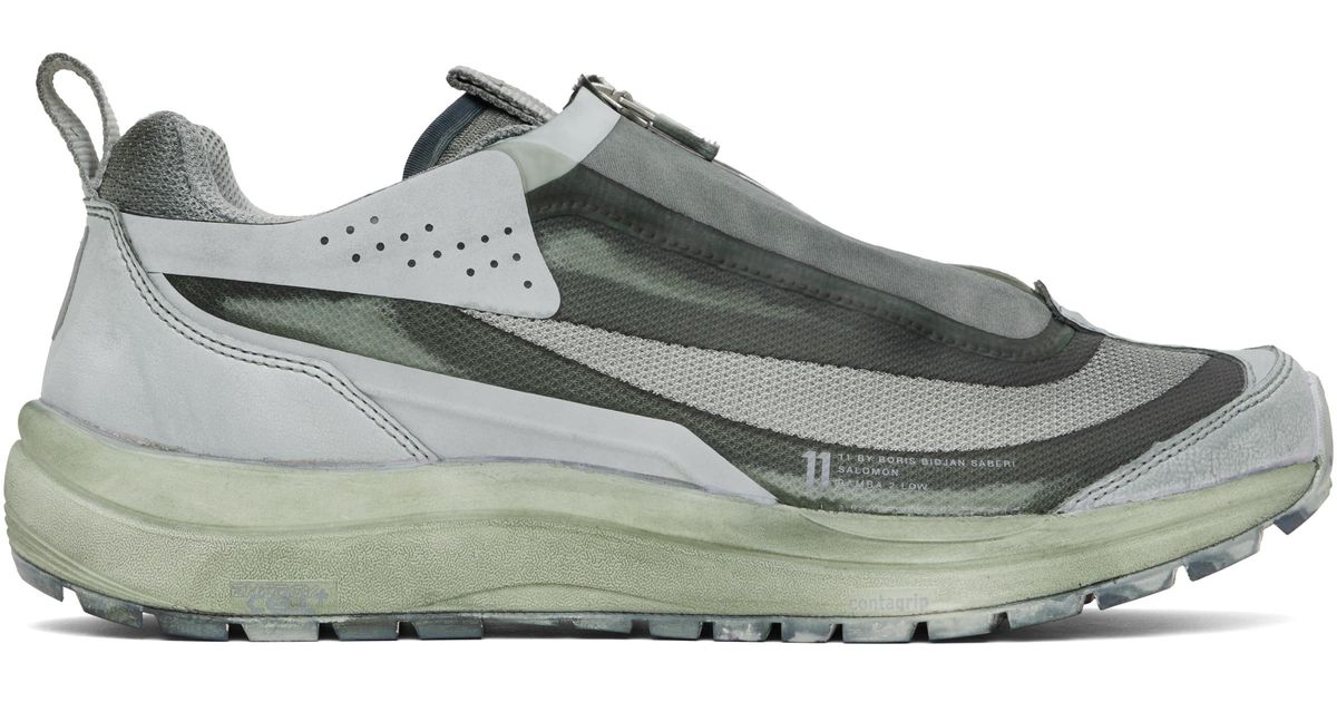 メンズ Boris Bidjan Saberi 11 グリーン Salomonエディション Bamba 2 Low V2 スニーカー ブラック ...