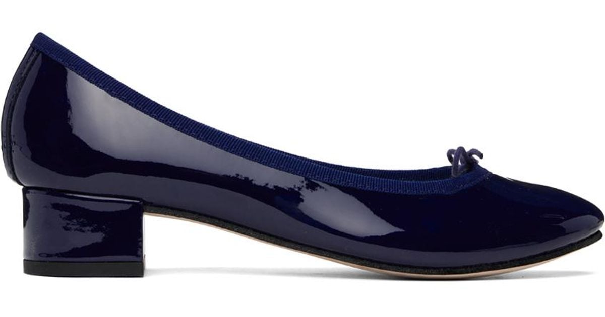 Repetto Navy Camille Heels in Blue | Lyst UK