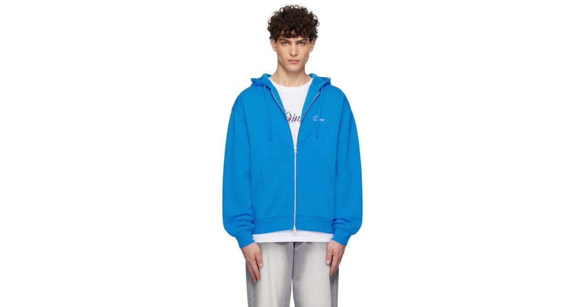 Dime Cursive Small Logo Zip Hoodie in Blue for Men | Lyst