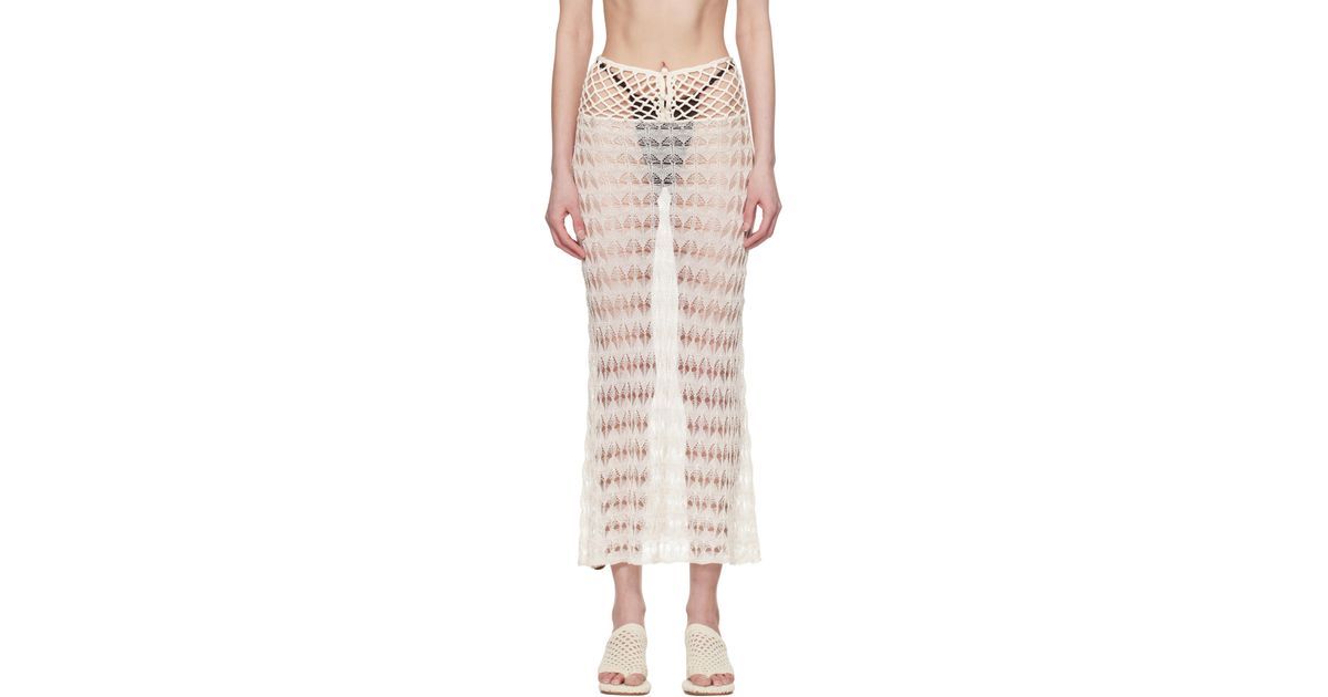 Isa Boulder Off- Lace Maxi Skirt in Natural | Lyst