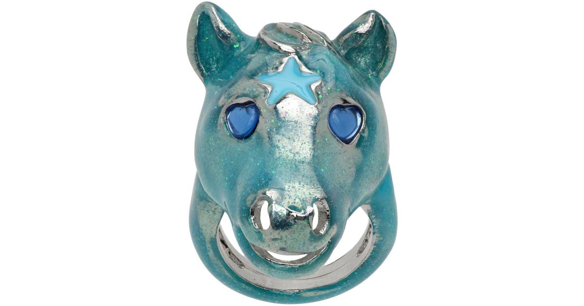 Collina Strada Baby Pony Ring in Blue | Lyst