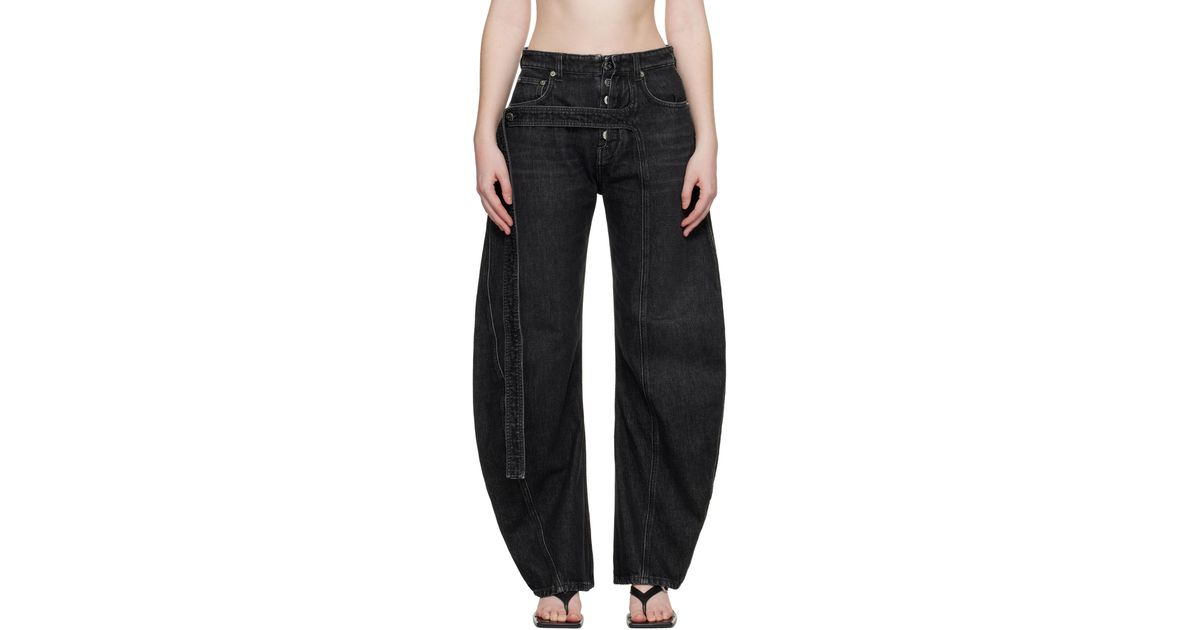 Jean Paul Gaultier 'The Denim Strap' Jeans in Black | Lyst UK