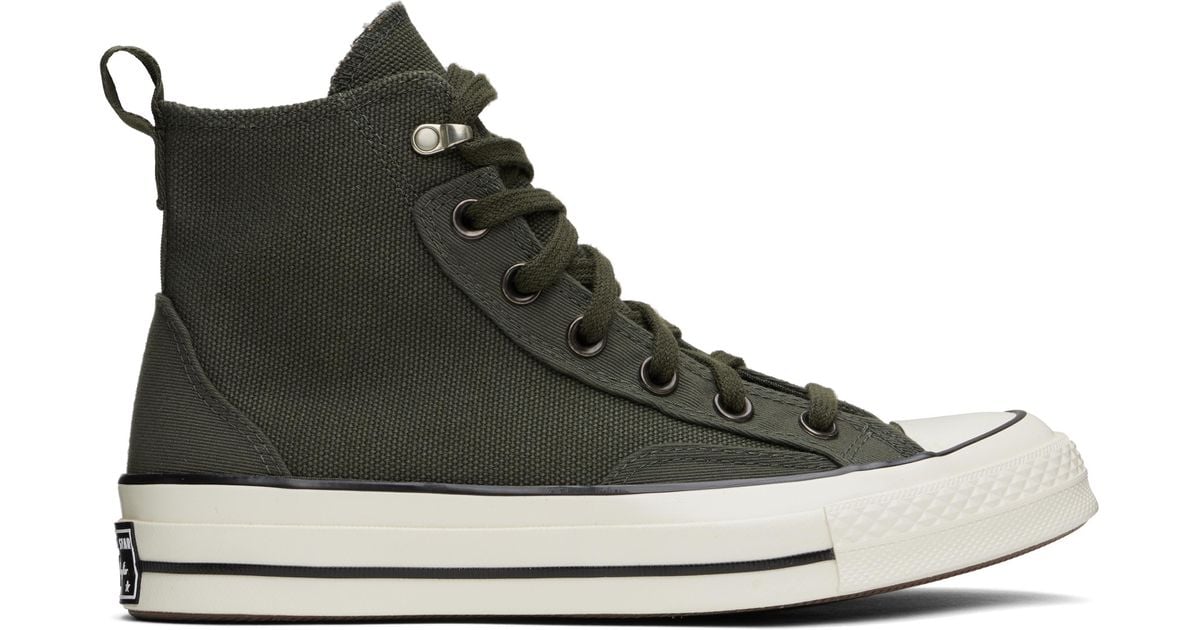 Converse Khaki Chuck 70 Jungle Cloth Overlay Sneakers in Black for Men ...