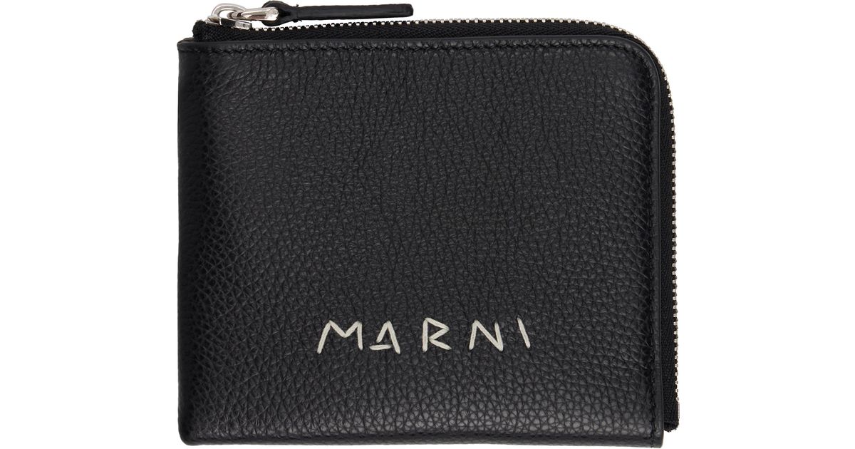 Marni Zip-Around Wallet in Black for Men | Lyst UK