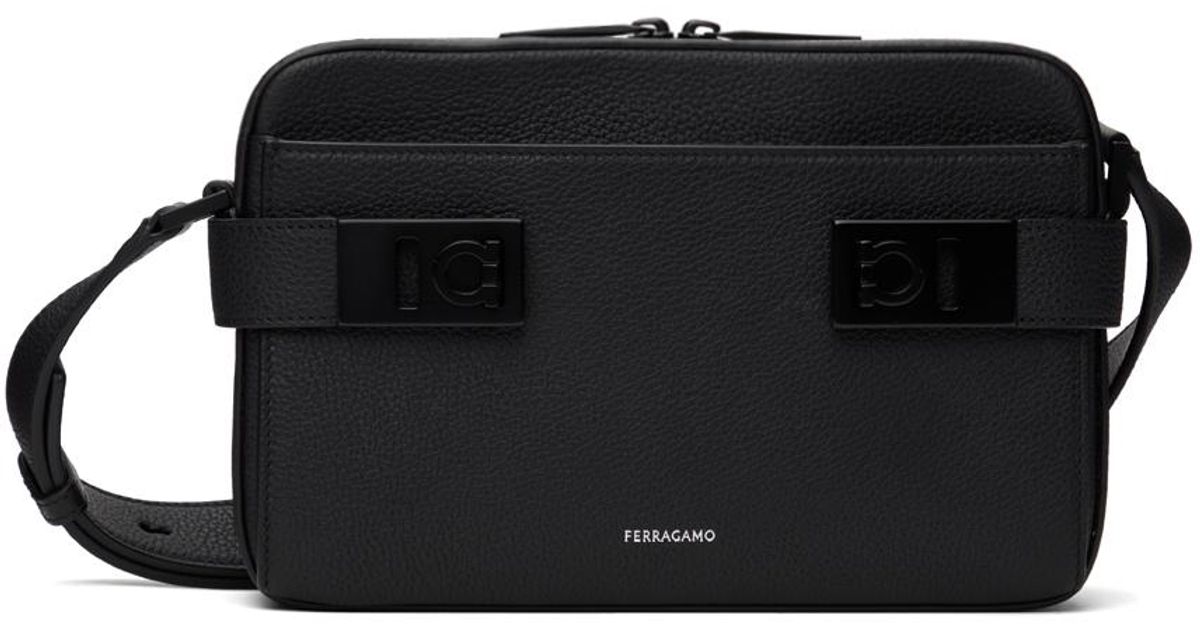 Ferragamo Gancini Buckles Bag in Black for Men | Lyst