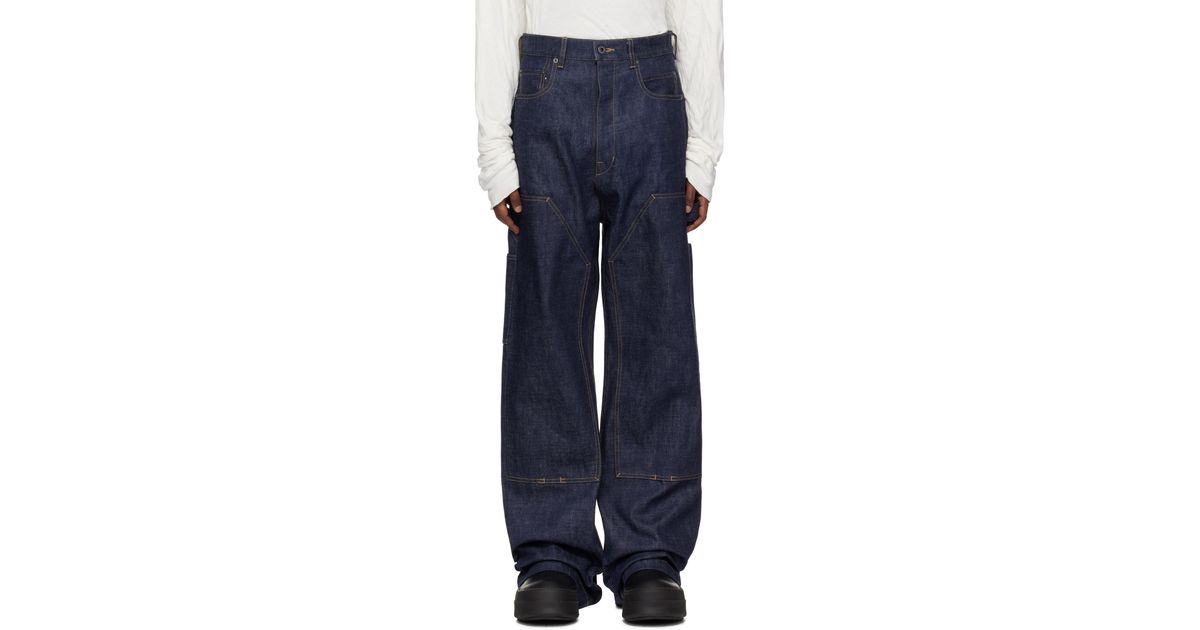 Rick Owens Porterville Double Knee Geth Cut Jeans in Blue for Men | Lyst