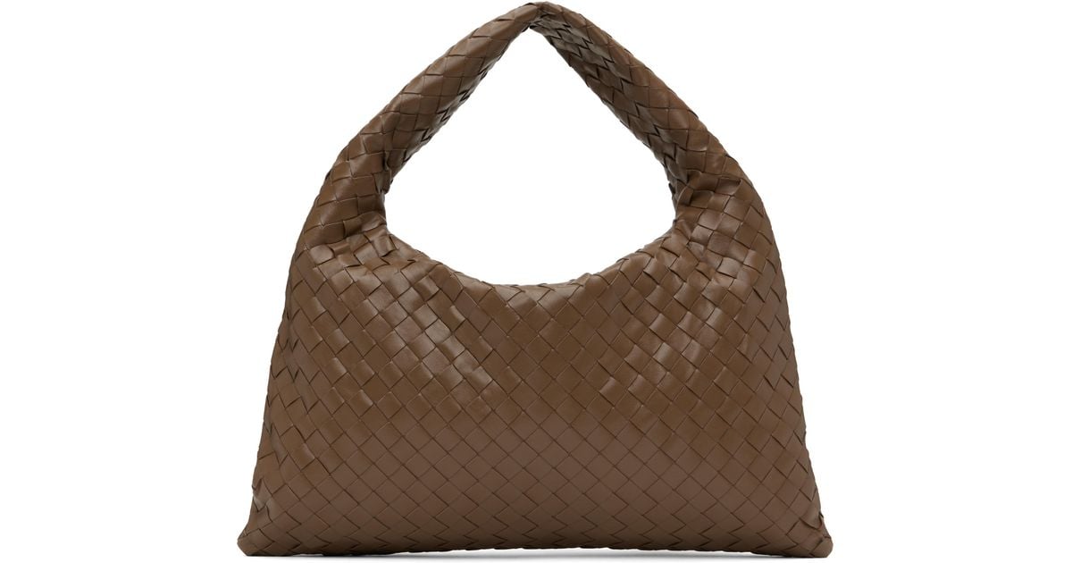 Bottega Veneta Taupe Small Hop Bag in Brown | Lyst