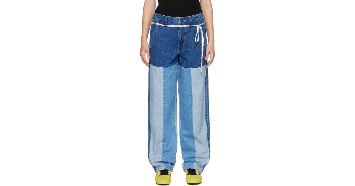 adidas Originals Kseniaschnaider Edition Patchwork Straight Leg Jeans ...