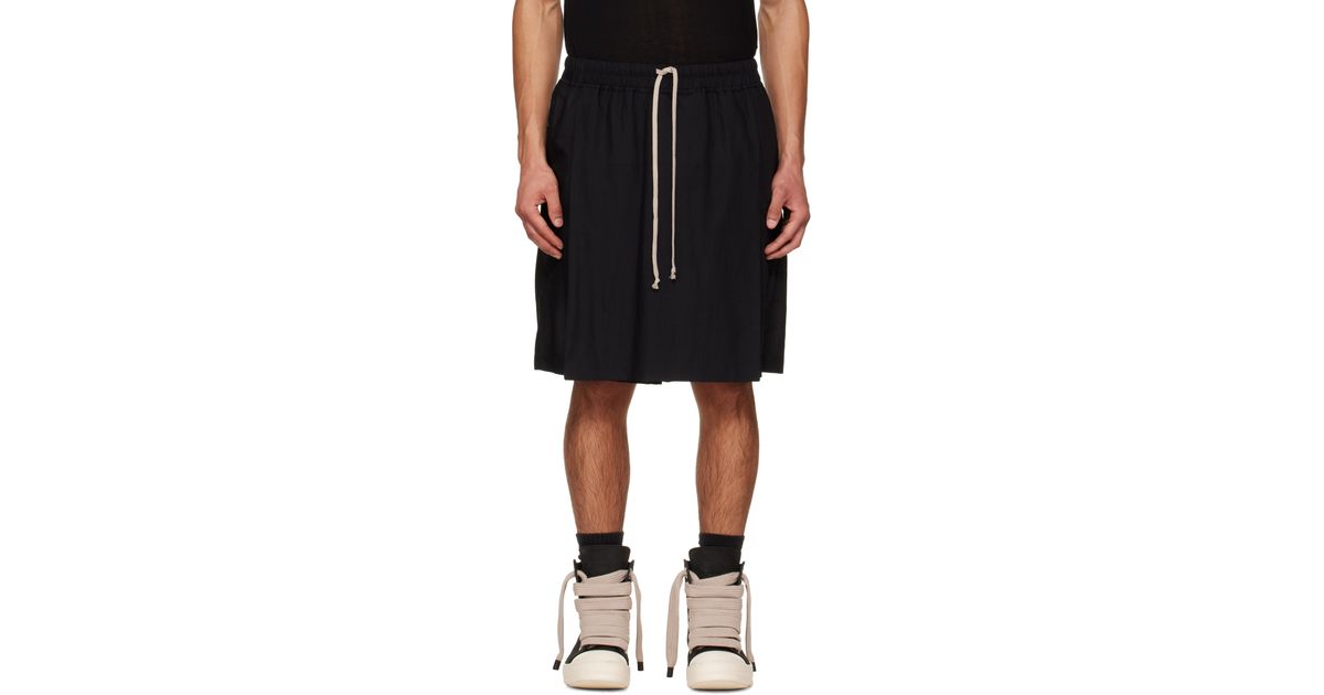 Rick Owens Temple Kilt Shorts in Black for Men | Lyst UK