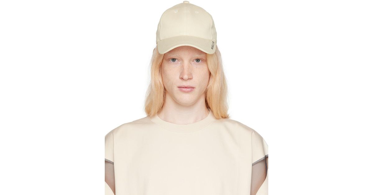 Mugler Beige Logo Cap in Natural for Men | Lyst