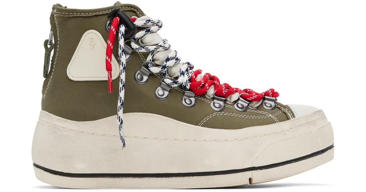 R13 Khaki Double Grommet Kurt Sneakers in Black | Lyst
