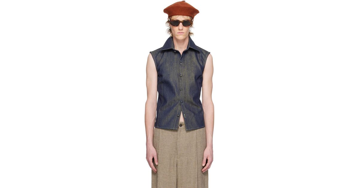 Theophilio Ssense Exclusive & Denim Vest in Blue for Men | Lyst