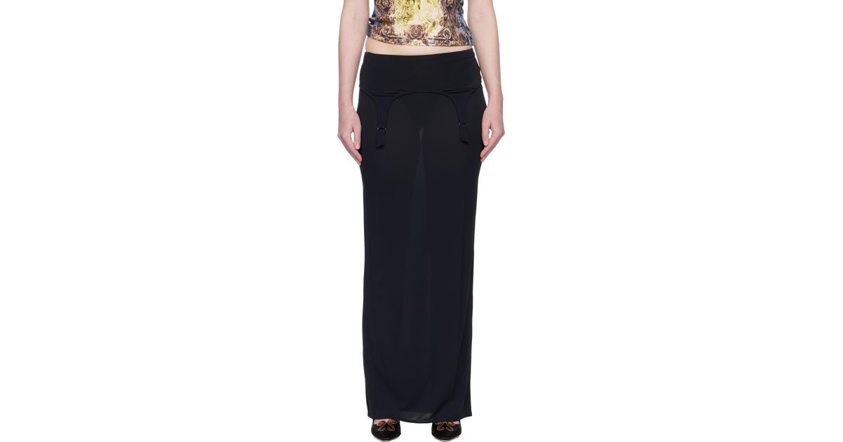 Jean Paul Gaultier 'The Long Garter' Maxi Skirt in Black | Lyst UK