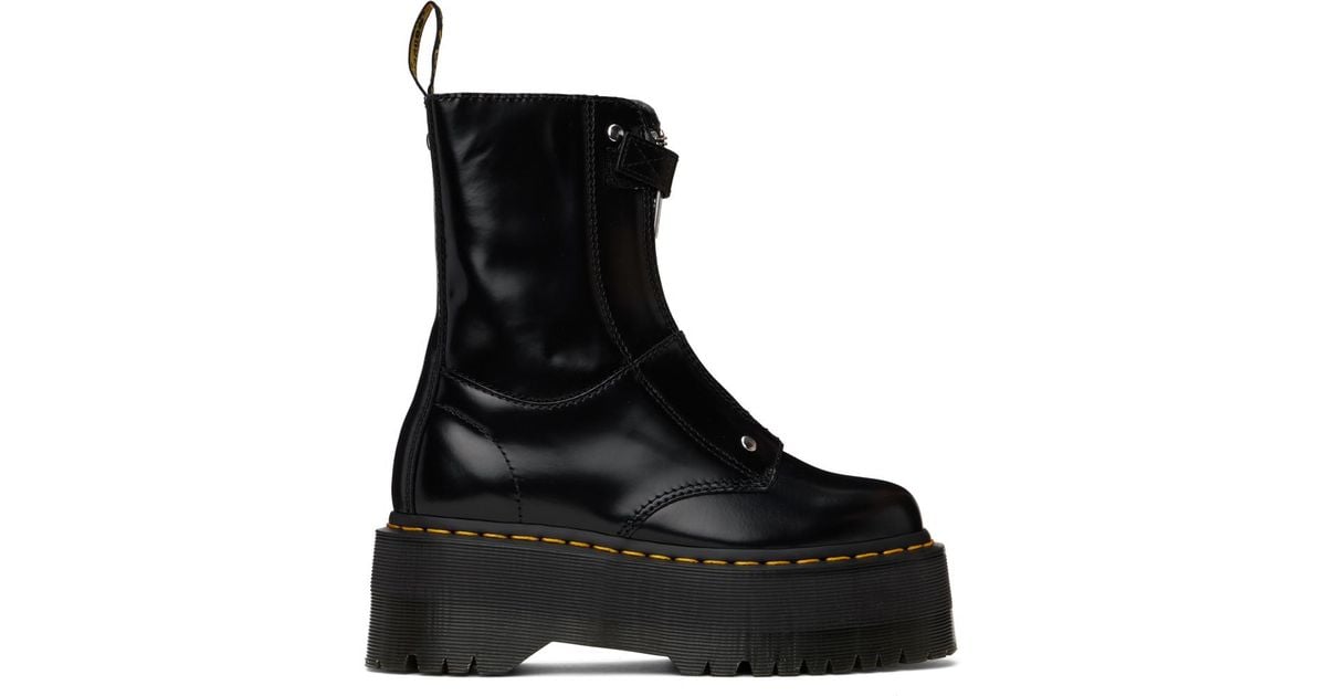 Dr. Martens Jetta Hi Max Buttero Leather Platform Boots in Black | Lyst