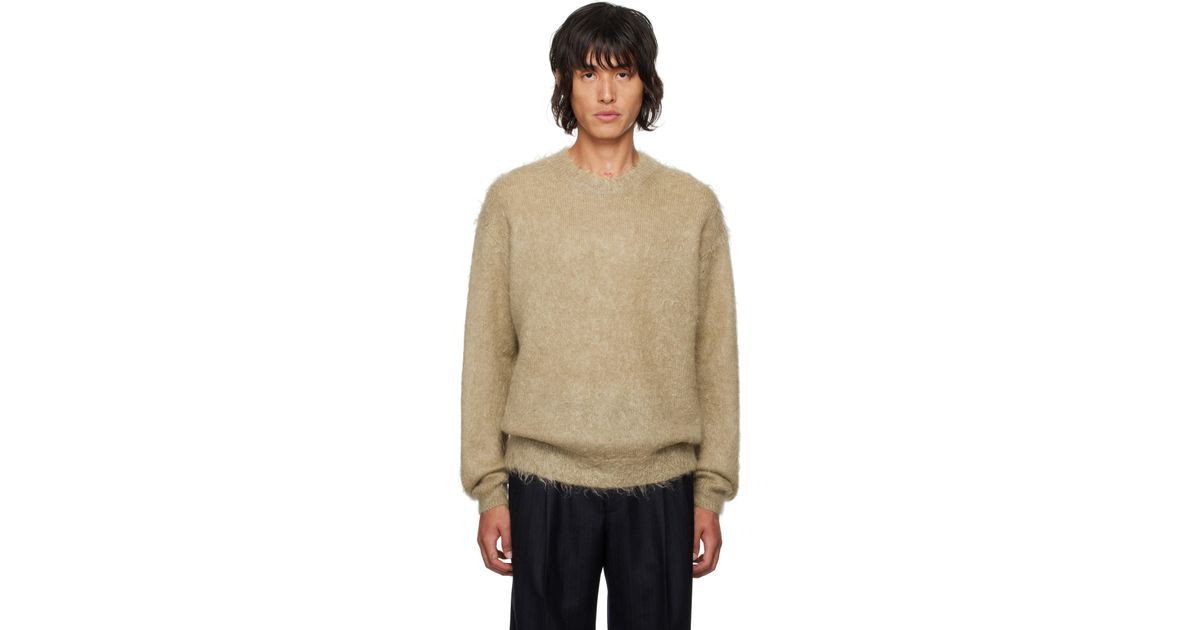 AURALEE Super Kid Mohair Sweater in Black for Men | Lyst