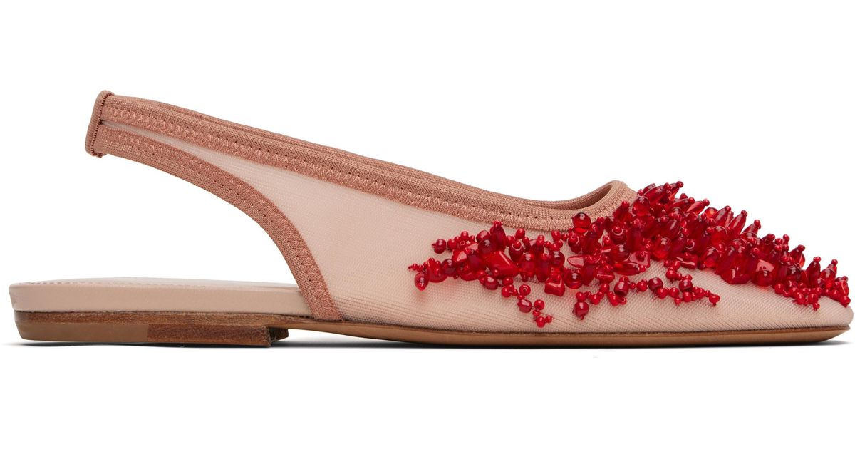 Dries Van Noten Slingback Embellished Mesh Flats in Black | Lyst