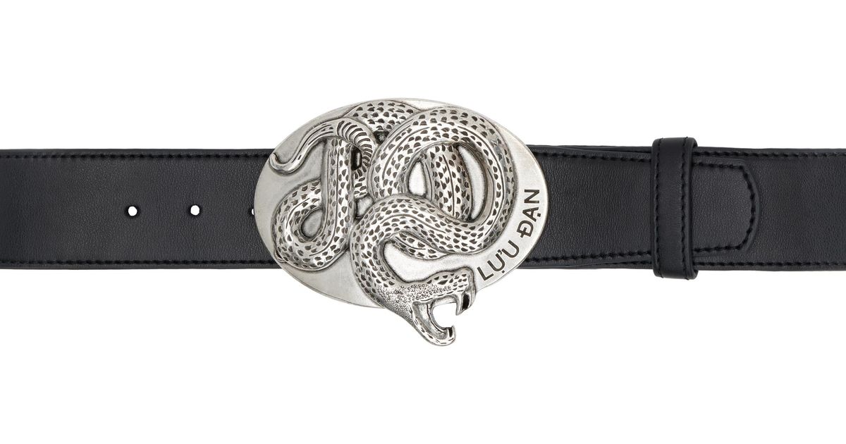 Lu'u Dan Twisted Snake Cowboy Belt in Black for Men | Lyst