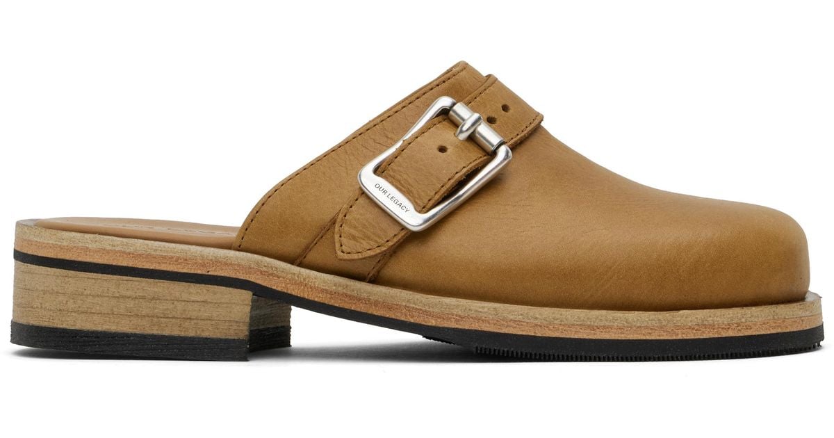 Our Legacy Tan Camion Mules in Black | Lyst