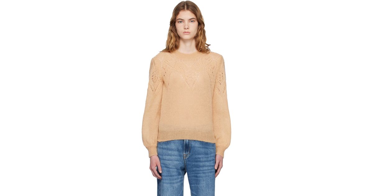 Isabel Marant Tan Jenia Openwork Mohair Knit Sweater in Blue | Lyst UK