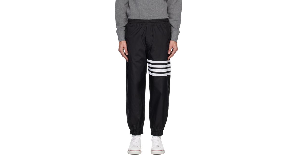 Thom Browne Shiny Ripstop 4-Bar Track Pants in Black for Men | Lyst UK