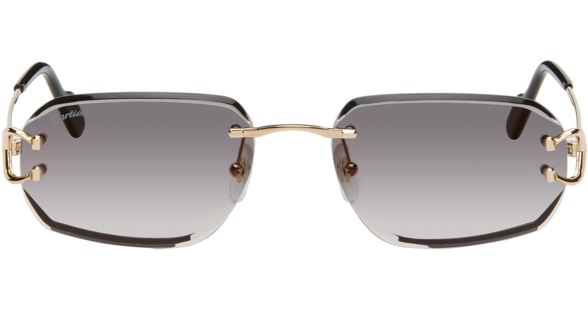 Cartier Classic 'C De Motif Sunglasses in Black for Men | Lyst UK