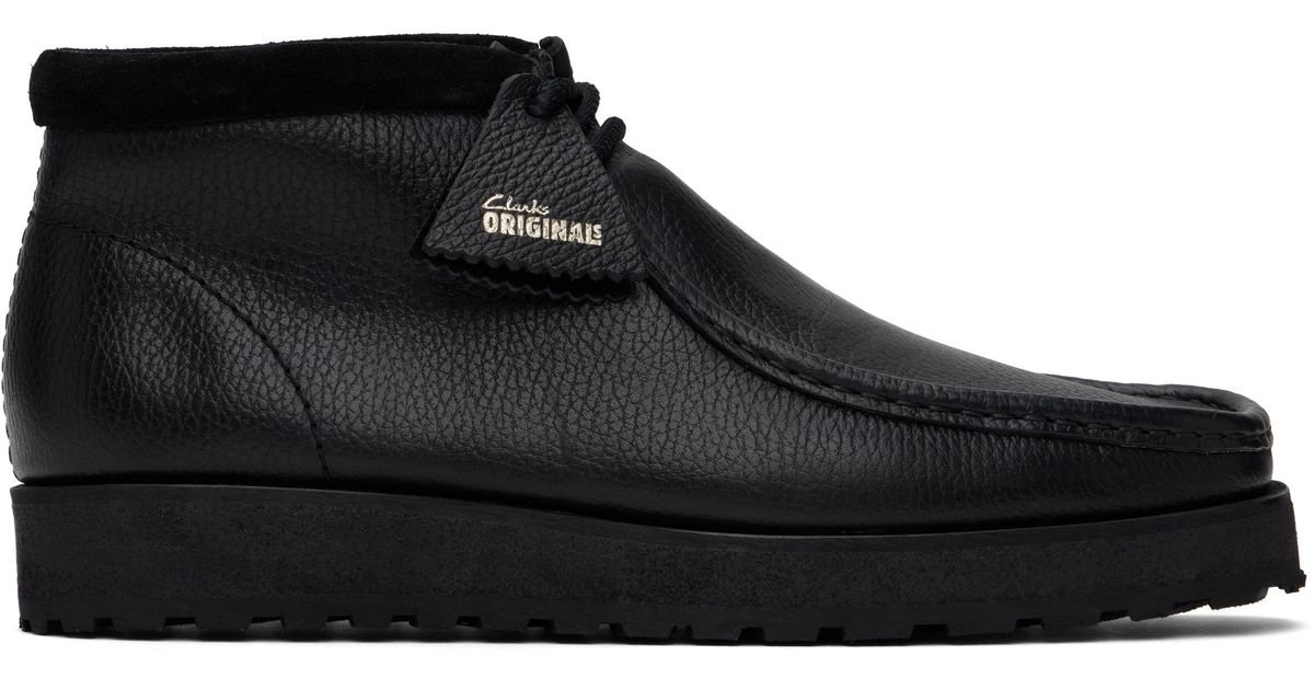 Clarks Wallabee Scout Desert Boots in Black for Men | Lyst