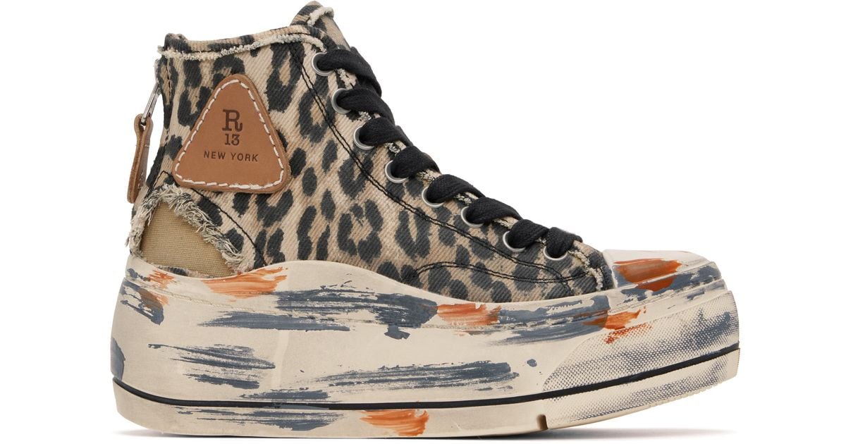 R13 Kurt High Top Sneakers in Black | Lyst