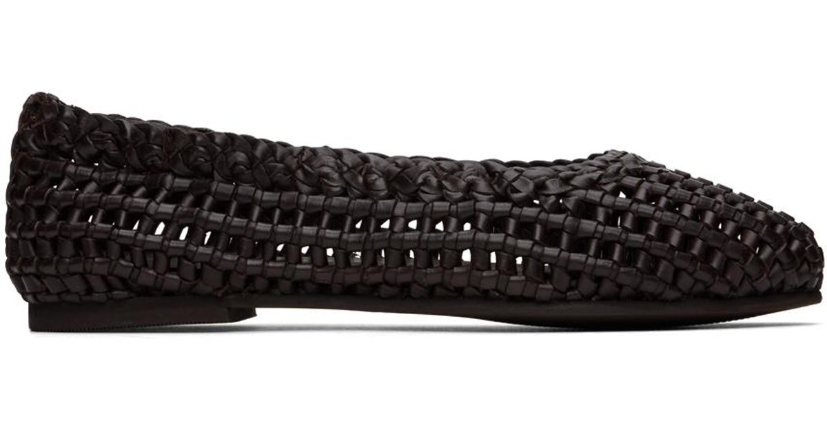 St. Agni Macrame Mesh Ballerina Flats in Black | Lyst