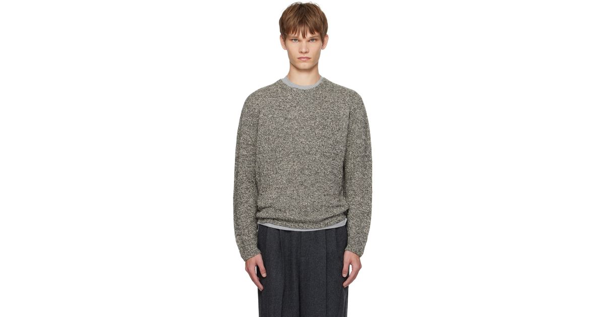 AURALEE Airy Silk Wool Knit Sweater in Grey for Men | Lyst UK