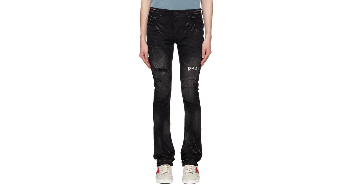 RTA Olivier Stacked Jeans in Black for Men | Lyst