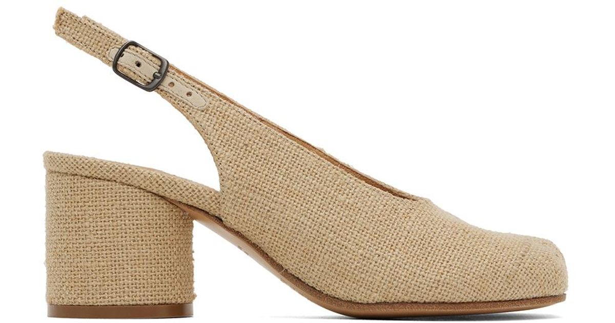 Chaussures à talon haut tabi s en jute Maison Margiela en coloris ...