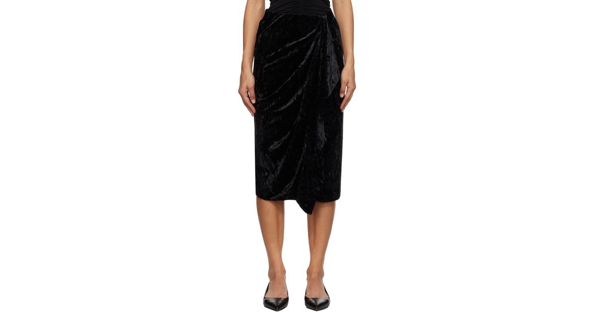 Isabel Marant Alyssa Midi Skirt in Black | Lyst