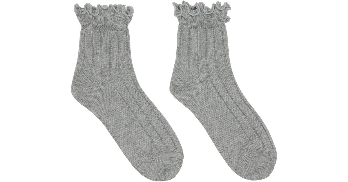 Undercover Ruffle Socks in Grey | Lyst UK