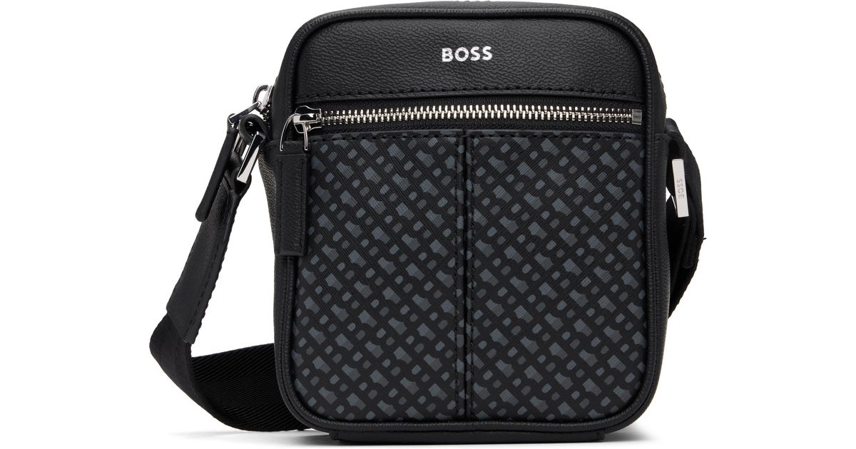 BOSS Monogram Reporter Bag in Black for Men | Lyst