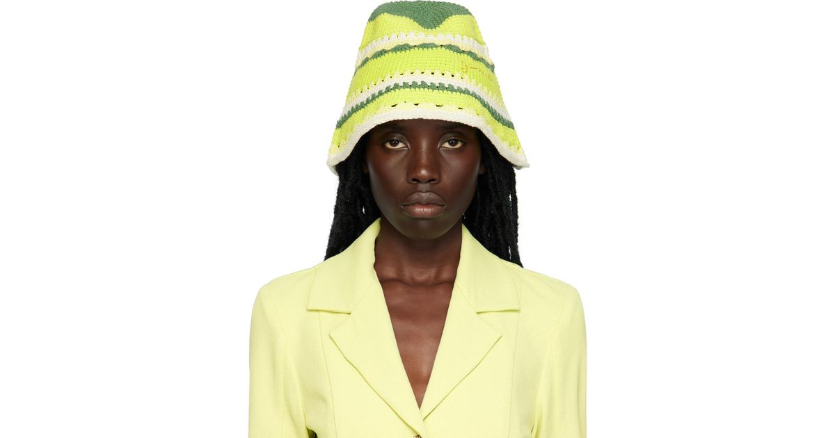 Ganni Hat in Yellow | Lyst UK