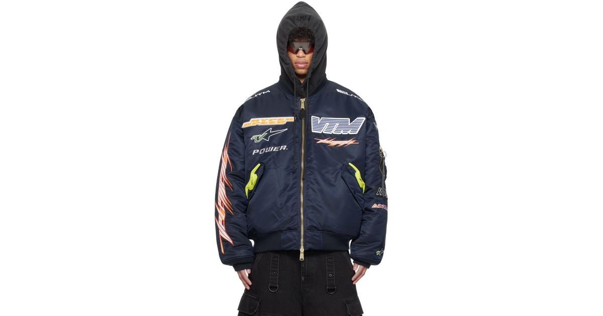 Vetements Alpha Industries Edition Racing Bomber Jacket in Blue for Men ...