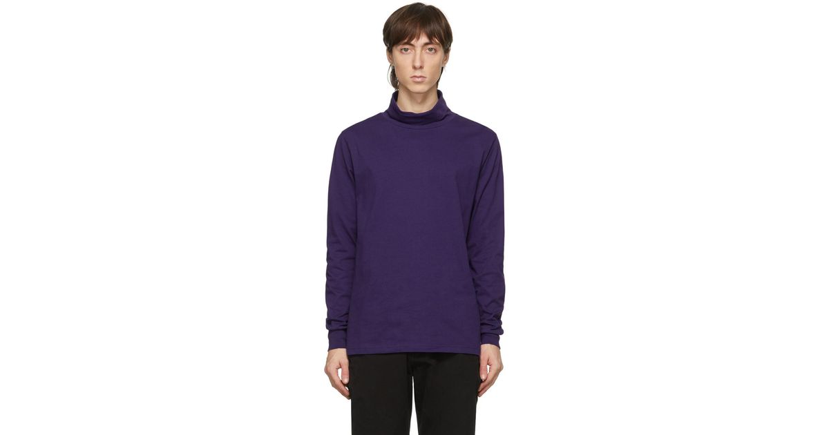 PS by Paul Smith Cotton Purple Rolled Collar Turtleneck for Men - Lyst
