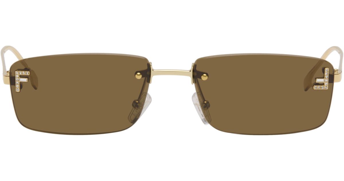 Fendi First' Crystal Sunglasses in Black for Men | Lyst UK